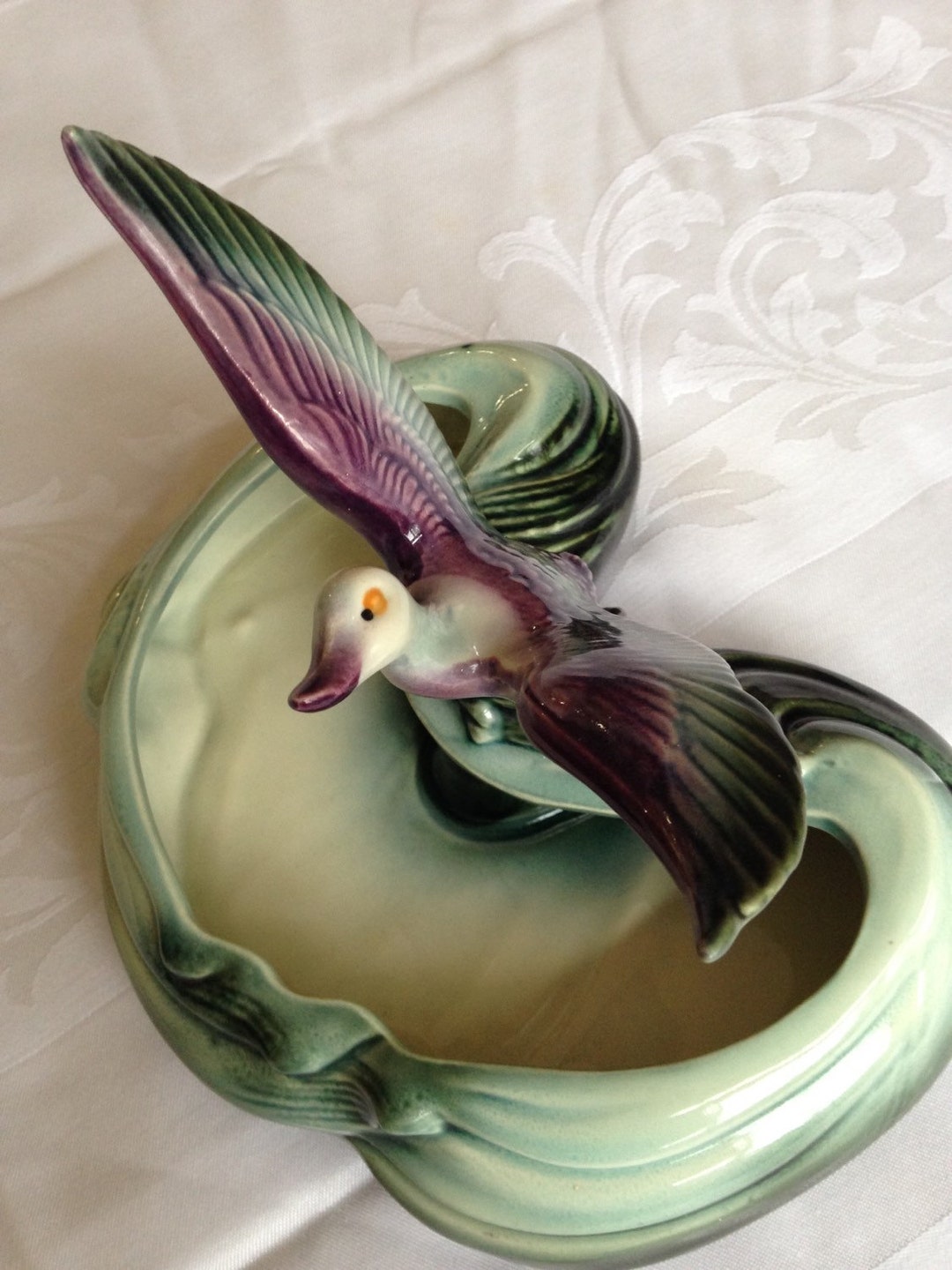 Vintage Duck Planter Hull Pottery #104 Purple and Green - Etsy