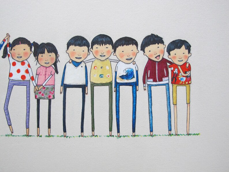 BIG Class Portrait Custom Drawing Hand-drawn Graduation - Etsy