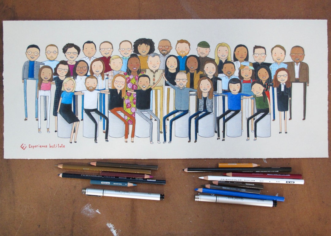 BIG Group Portrait | Custom Drawing | Hand-drawn | Graduation Gift ...
