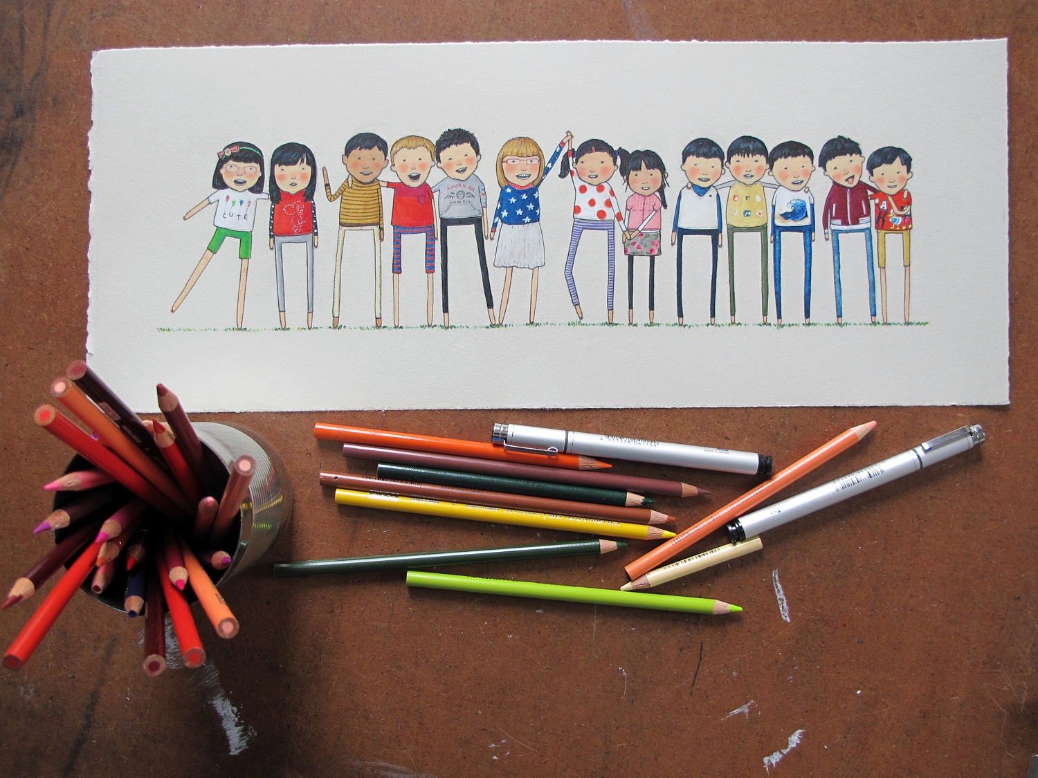 BIG Class Portrait Custom Drawing Hand-drawn Graduation - Etsy