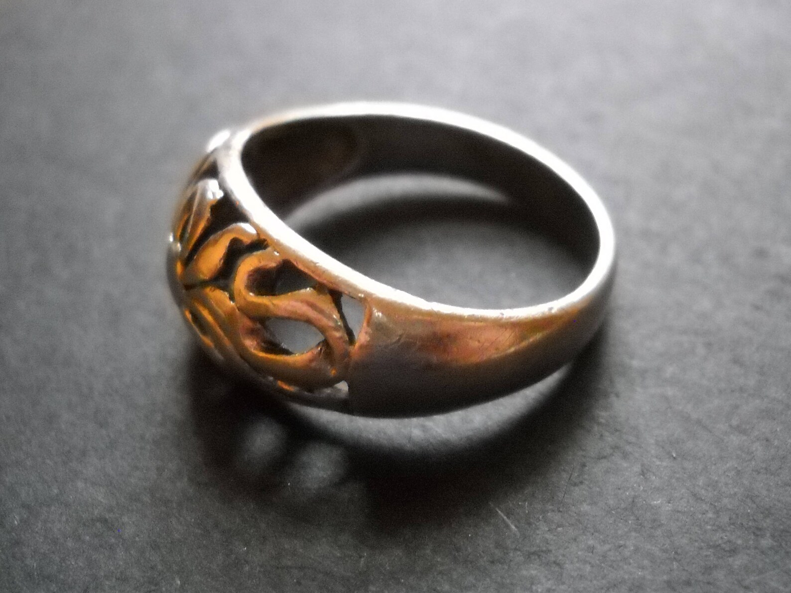 Ring Vintage Sterling Silver Dome Ring Cut Out Pattern Silver - Etsy