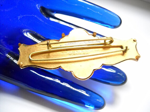 Victorian Name Tag Brooch Whitehead & Hoag Co. Newark… - Gem