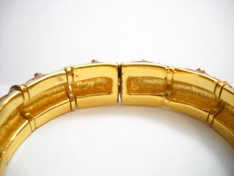 Vintage Joan Rivers Enamel Bracelet Hinged Enamel Black Tan - Etsy