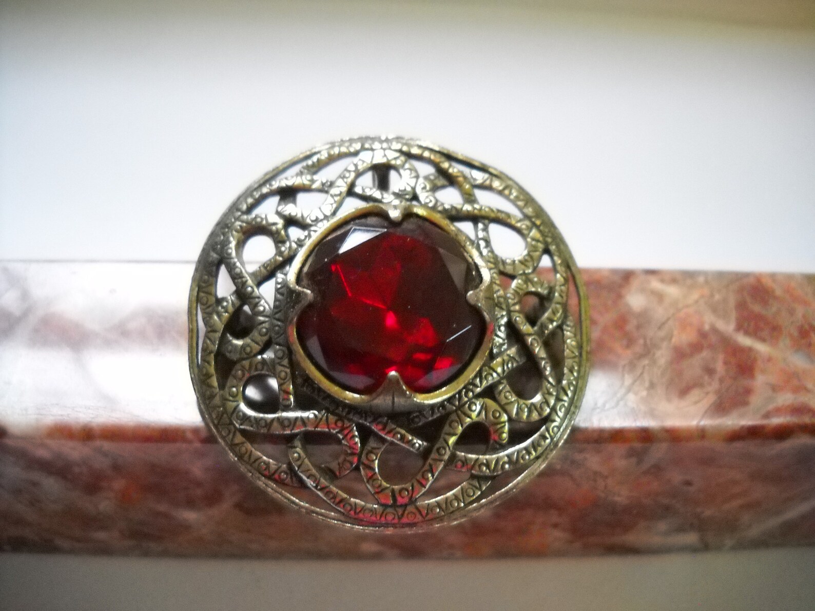 Vintage Miracle Brooch Pendant Snake Serpent Large Ruby Red - Etsy