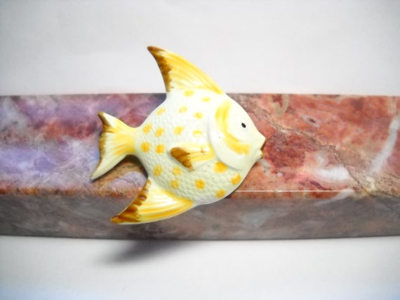 Original by Robert Brooch Enamel Fish Tropical Fish Y… - Gem