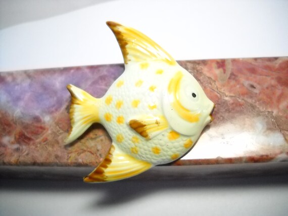 Original by Robert Brooch Enamel Fish Tropical Fish Y… - Gem