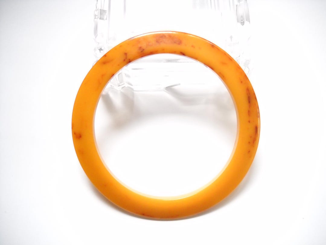 Vintage Bakelite Spacer Bracelet Marble Butterscotch End of Day Tested ...