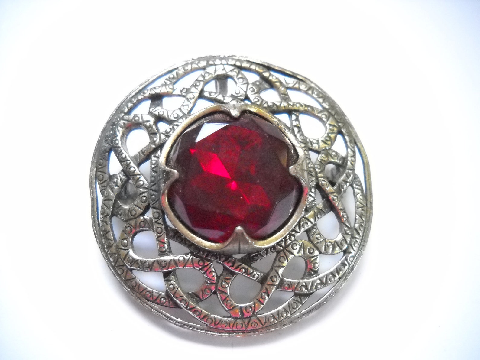 Vintage Miracle Brooch Pendant Snake Serpent Large Ruby Red - Etsy