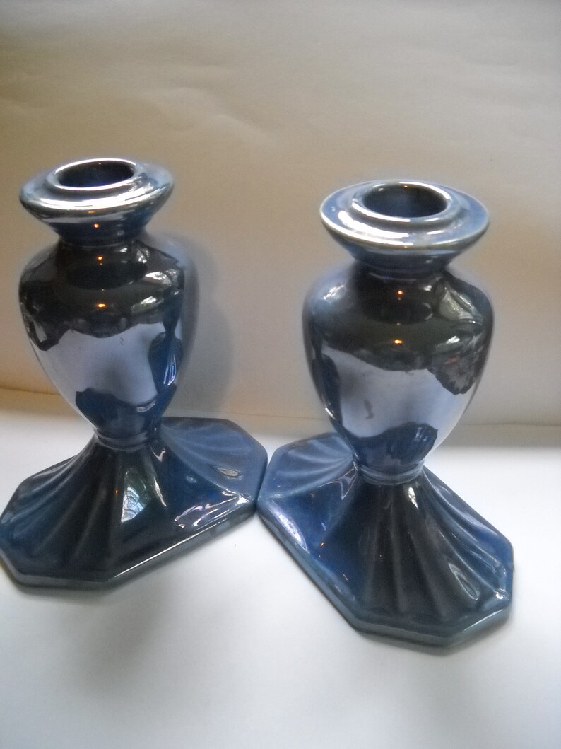 Vintage Candlestick Pair Cowan Pottery Candlesticks Art - Etsy