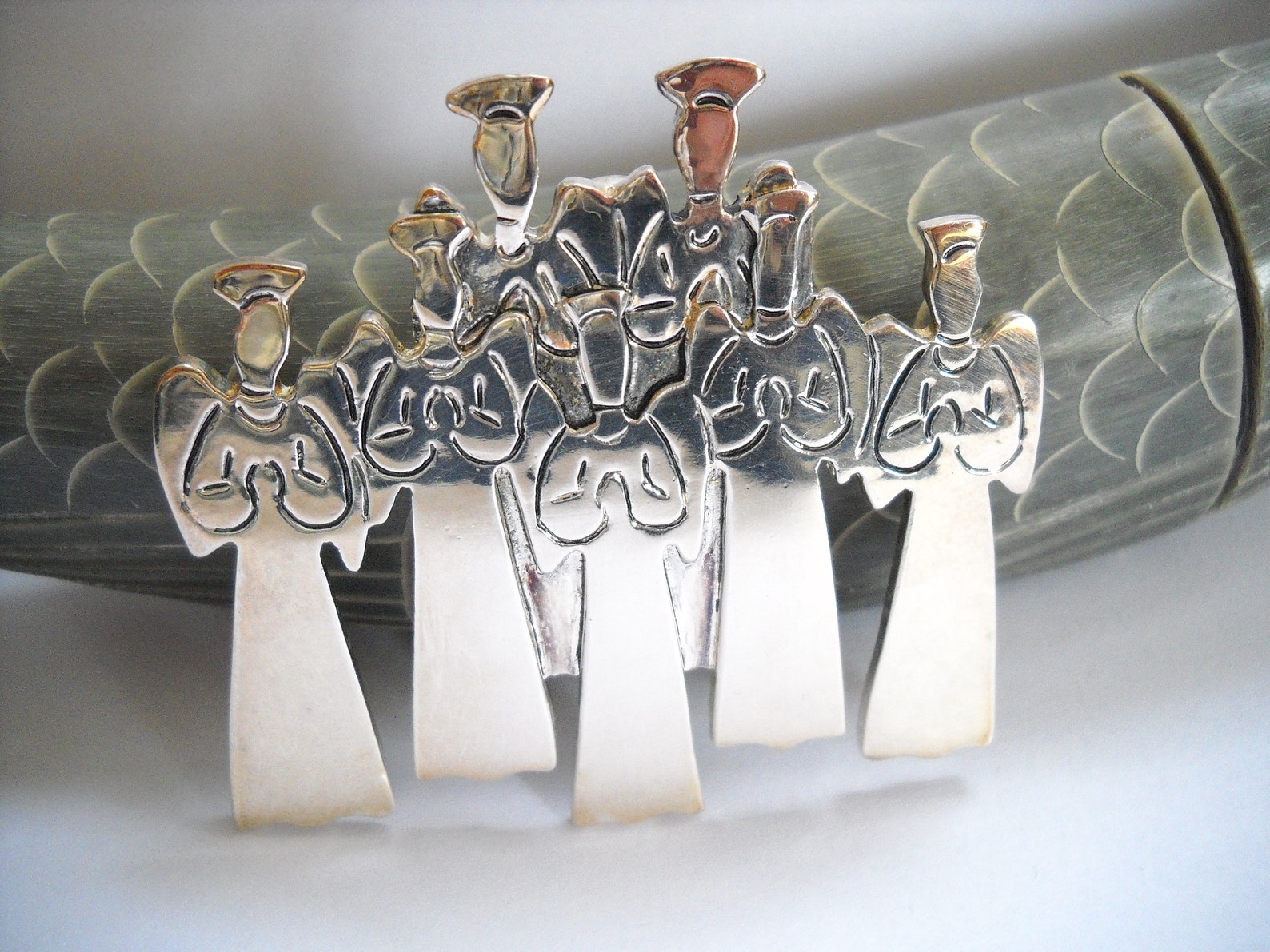 Vintage Angel Brooch Pendant Big Bold Choir of Angels Brooch - Etsy