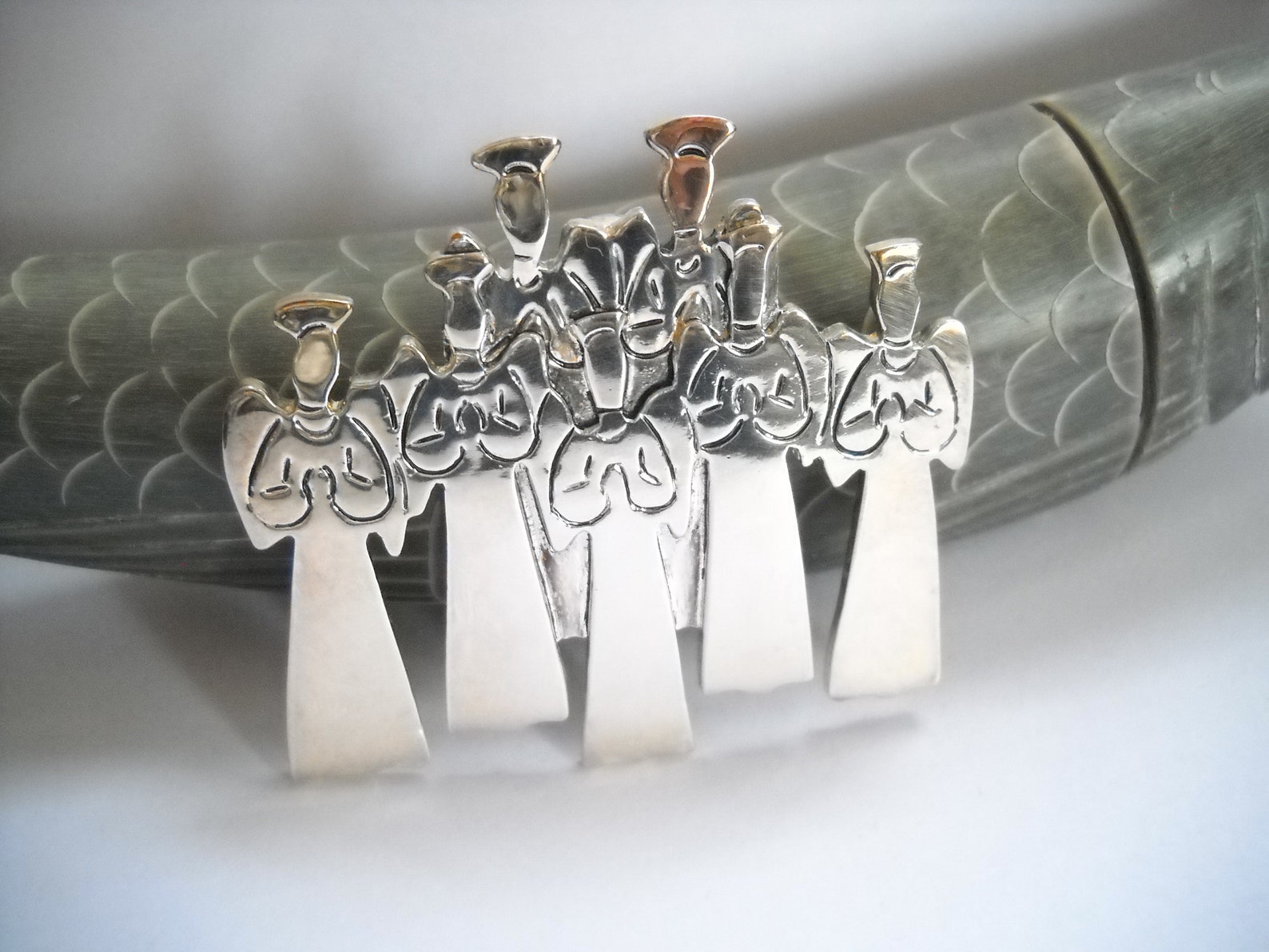 Vintage Angel Brooch Pendant Big Bold Choir of Angels Brooch - Etsy