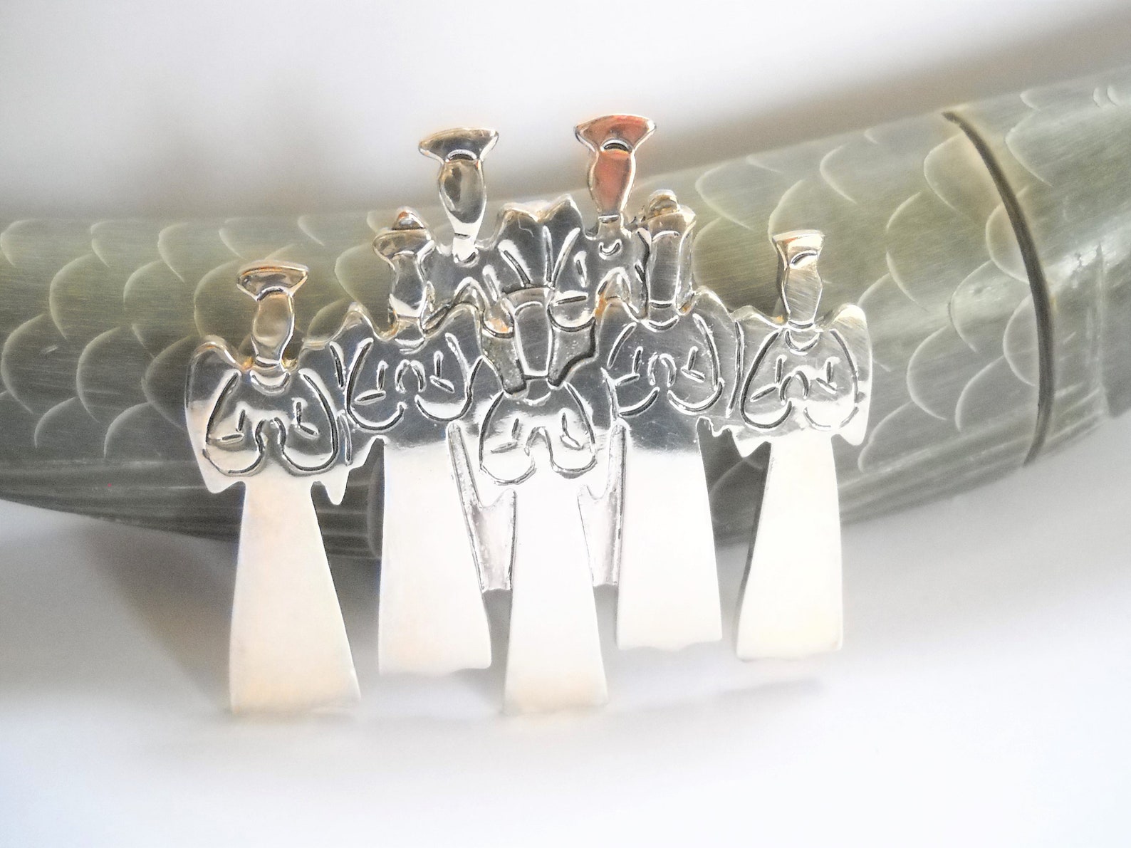 Vintage Angel Brooch Pendant Big Bold Choir of Angels Brooch - Etsy