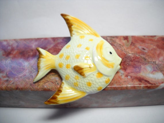 Original by Robert Brooch Enamel Fish Tropical Fish Y… - Gem