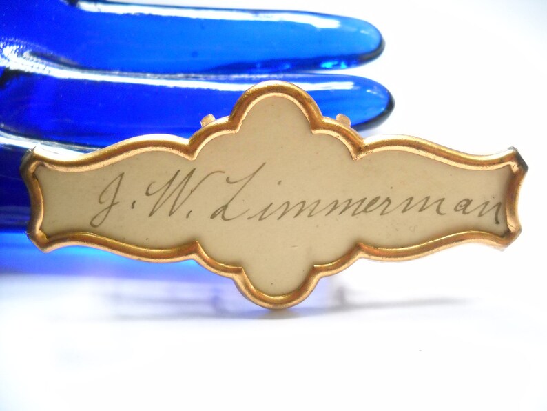 Victorian Name Tag Brooch Whitehead & Hoag Co. Newark New Jersey ...