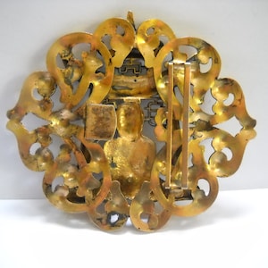 Vintage Big Bold Belt Buckle Buddha in Temple Gold Tone Brass Belt ...