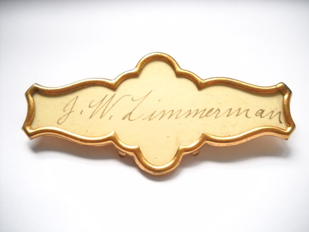 Victorian Name Tag Brooch Whitehead & Hoag Co. Newark New Jersey ...