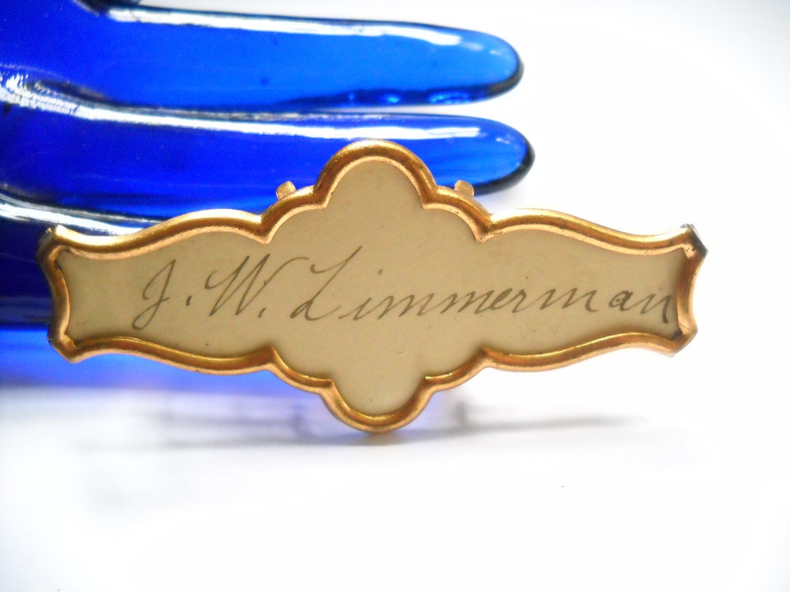 Victorian Name Tag Brooch Whitehead & Hoag Co. Newark New Jersey ...