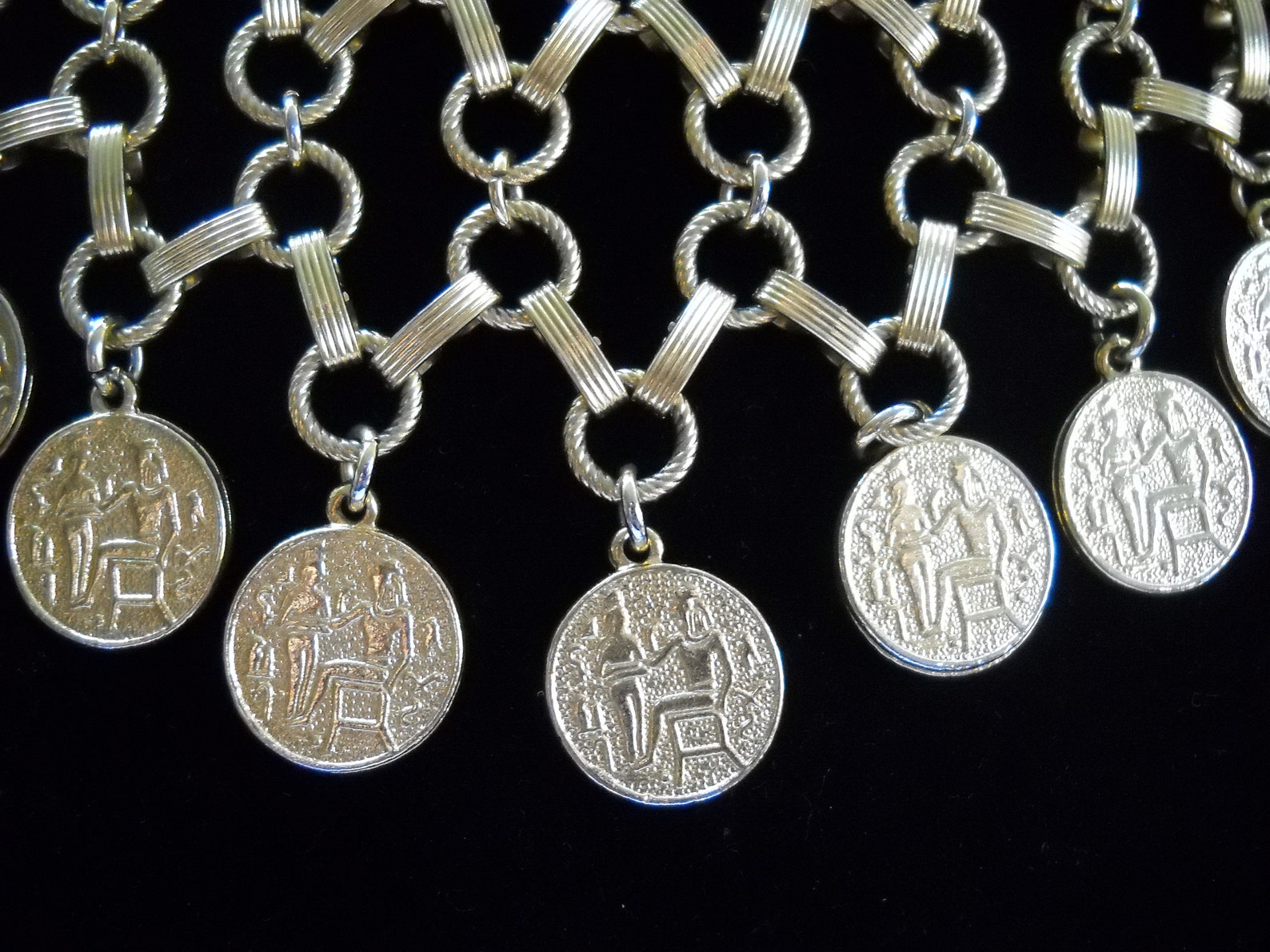 Vintage Egyptian Revival Necklace Bib Necklace Coin Necklace W - Etsy