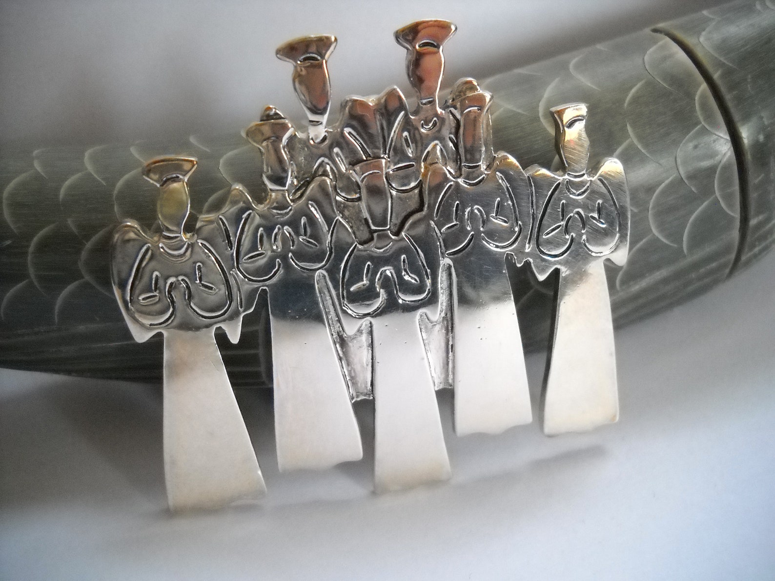 Vintage Angel Brooch Pendant Big Bold Choir of Angels Brooch - Etsy