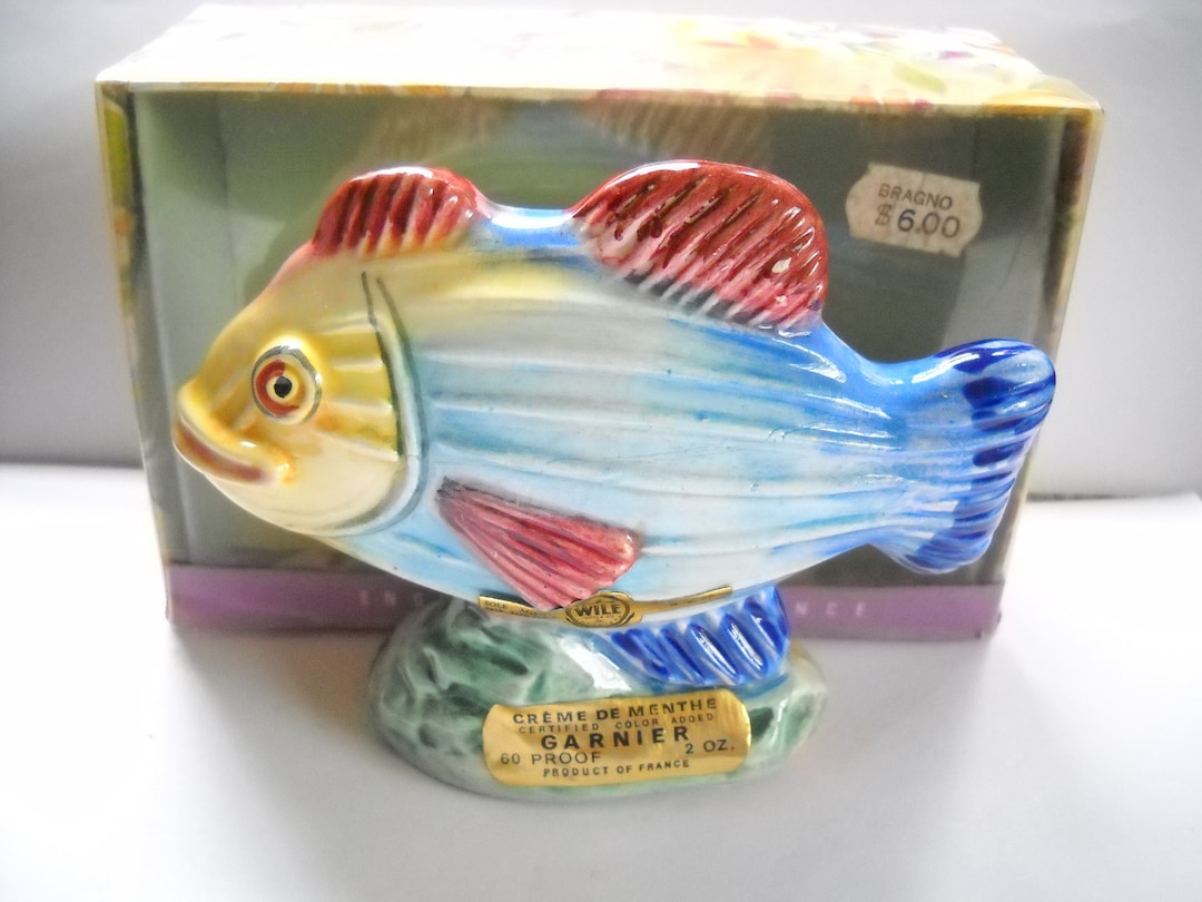 Vintage Garnier France Decanter Fish Crème De Menthe Made in Italy Wile ...