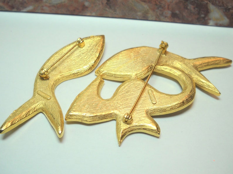 Vintage Set Don-Lin Brooches Enamel Sea Life Ocean Life Gold | Etsy