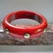 Vintage Bakelite Bangle Bracelet Red Bangle Metal Rivet Dots Tested ...