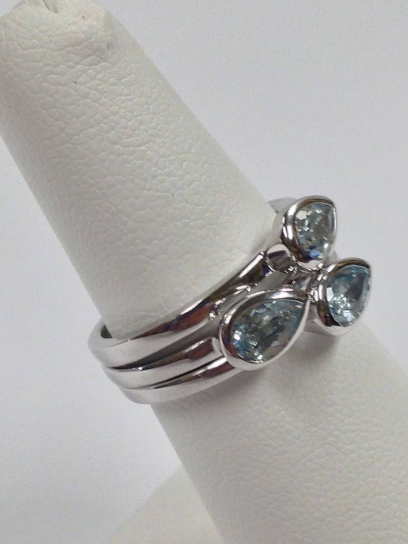 Natural Blue Topaz Stackable Rings 925 Sterling Silver | Etsy