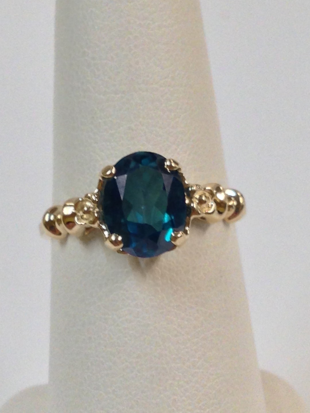 Natural Caribbean Topaz Ring Solid 14kt Yellow Gold - Etsy