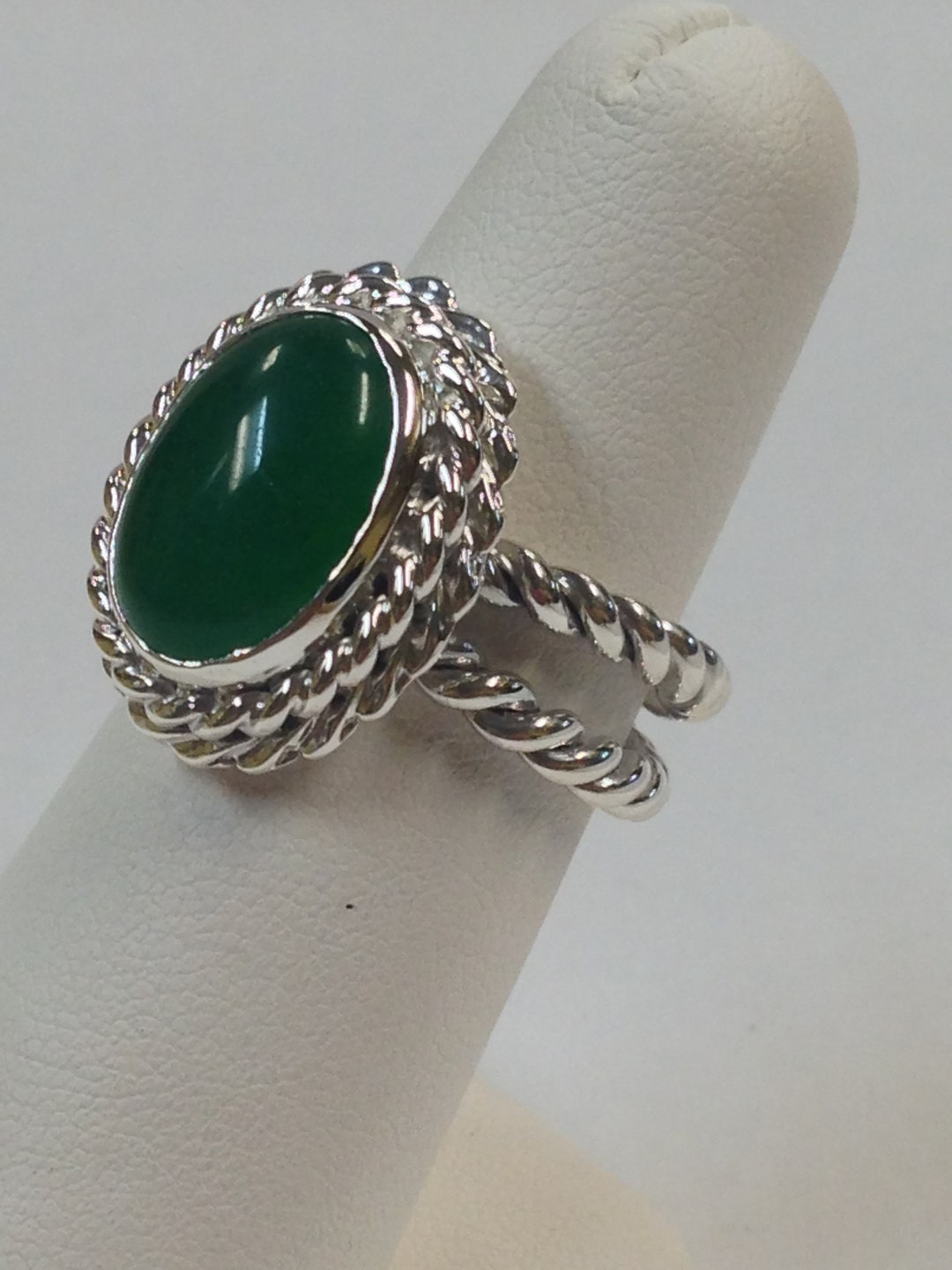 Natural Jade Ring 925 Sterling Silver - Etsy
