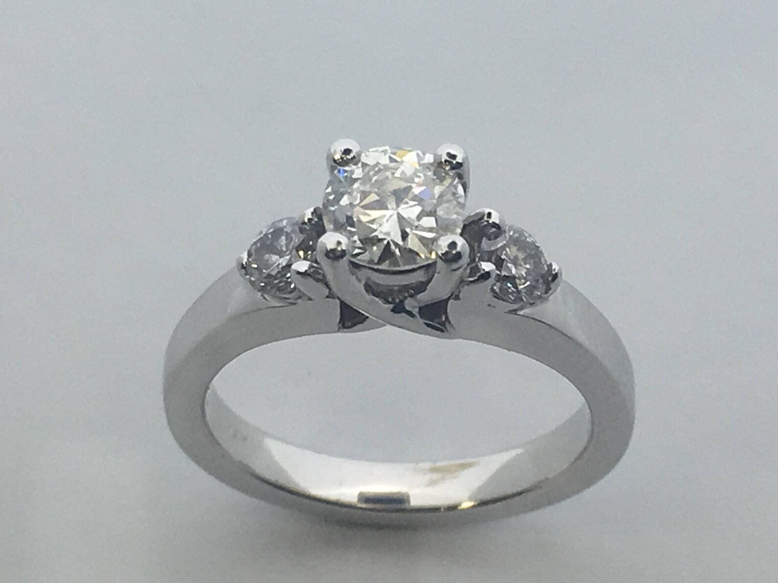 Natural Diamond Engagement Ring Solid 18kt White Gold | Etsy