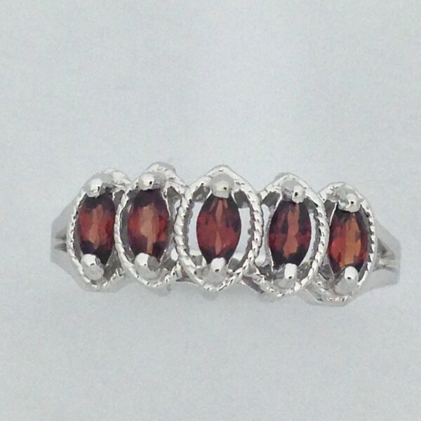 Garnet Silver Ring - Etsy