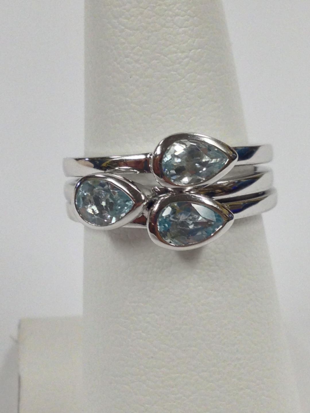 Natural Blue Topaz Stackable Rings 925 Sterling Silver - Etsy
