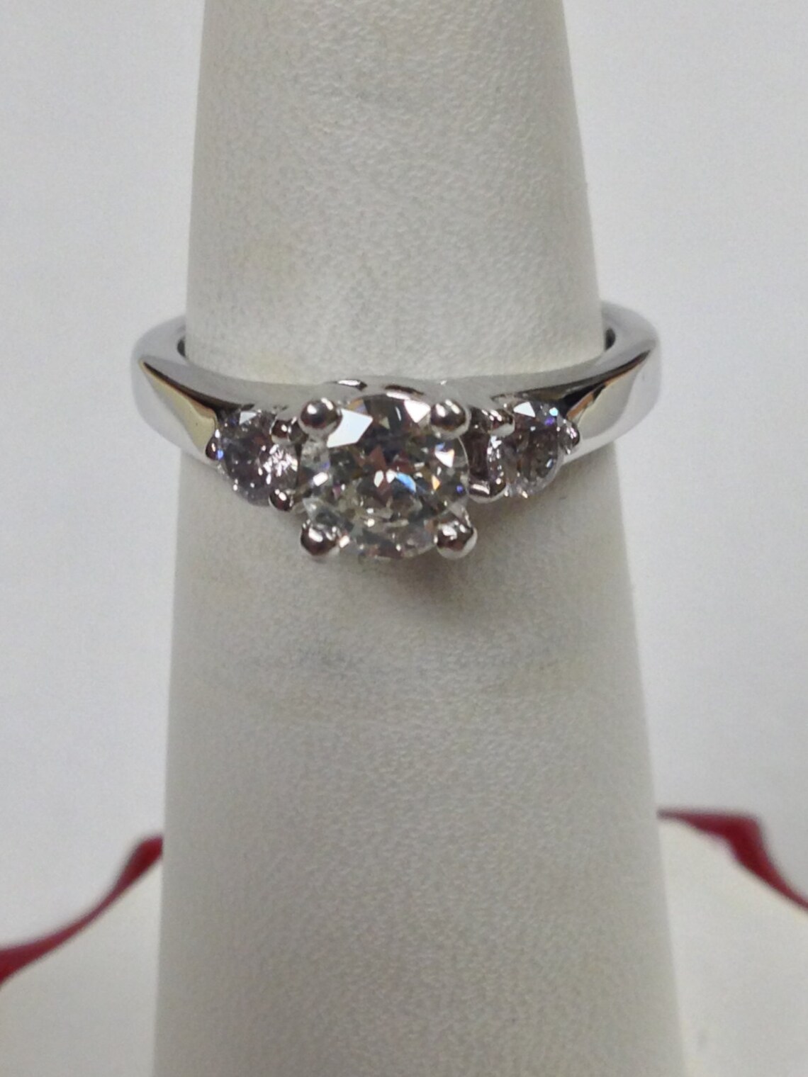 Natural Diamond Engagement Ring Solid 18kt White Gold - Etsy