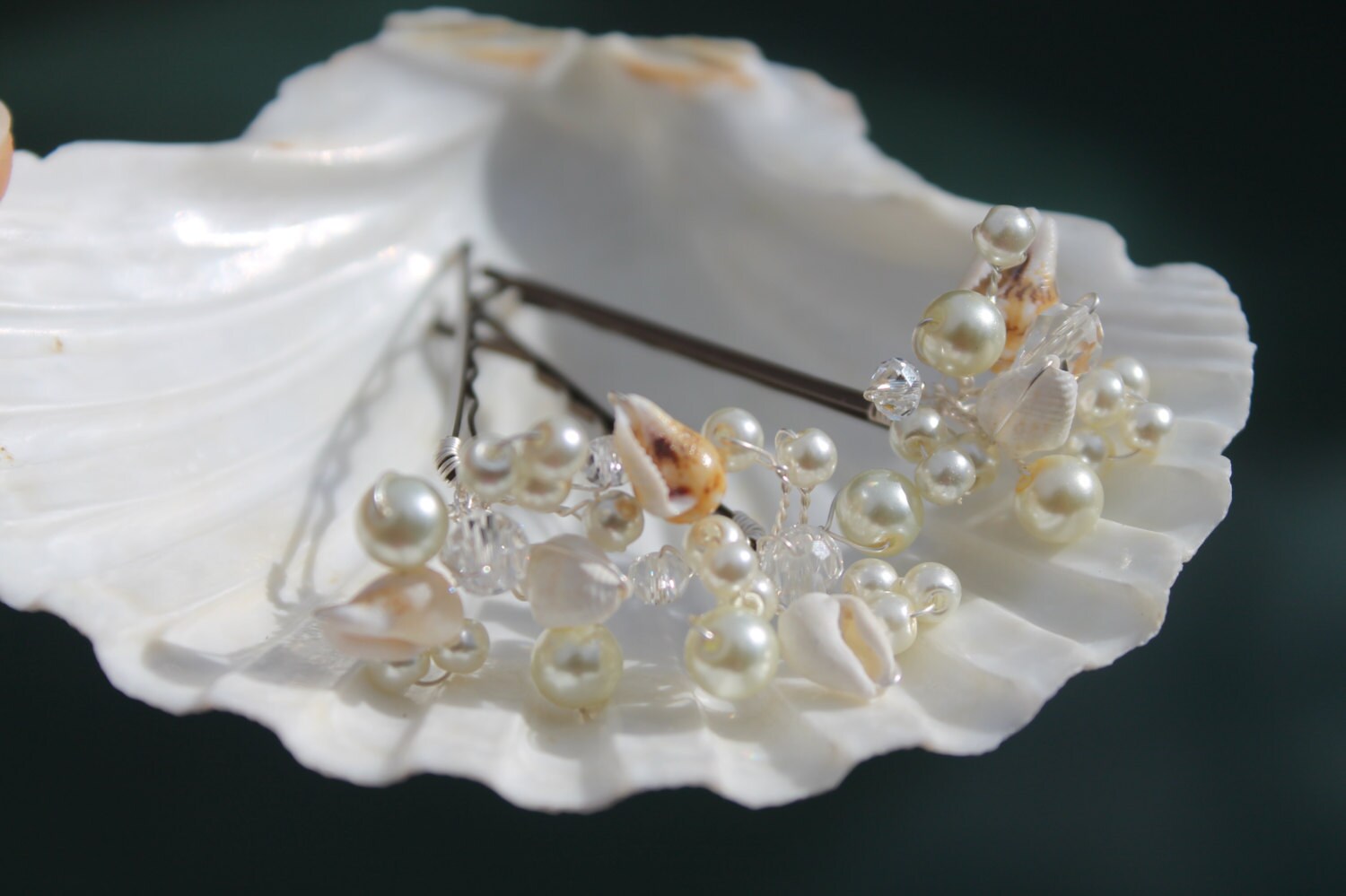 Wedding Hair Pins Beach Wedding Bridal Shell Hair Piece - Etsy
