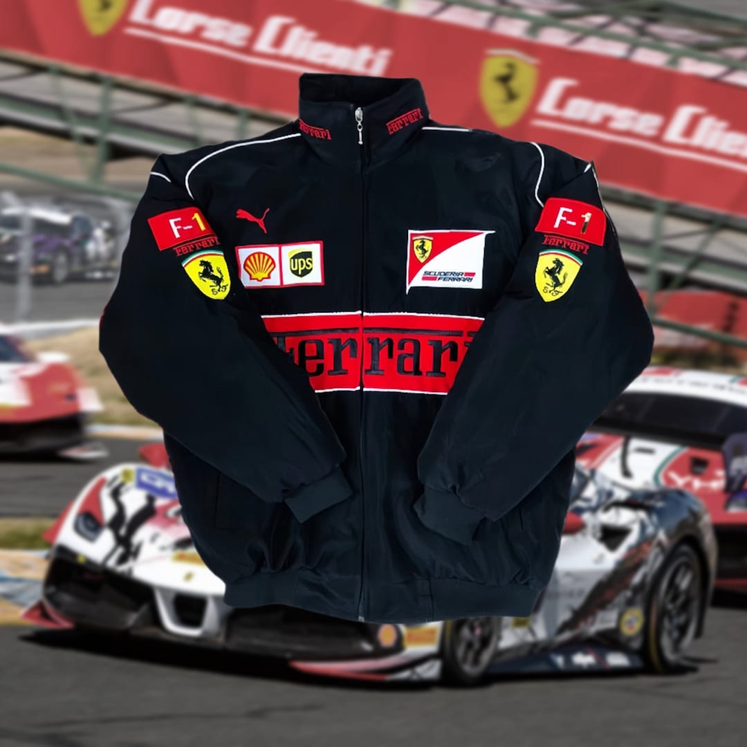 Ferrari Racing Jacket F1-formula 1 Embroidered Vintage Unisex-track ...