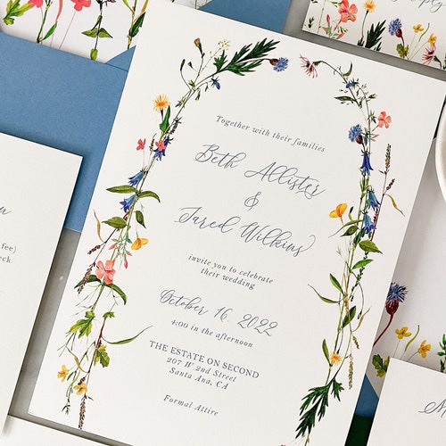 Floral Arch Invitation Set 4-PC Wedding Invitation With - Etsy