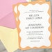 Retro Squiggle Wedding Invitation 6pc Set Wavy Wedding - Etsy