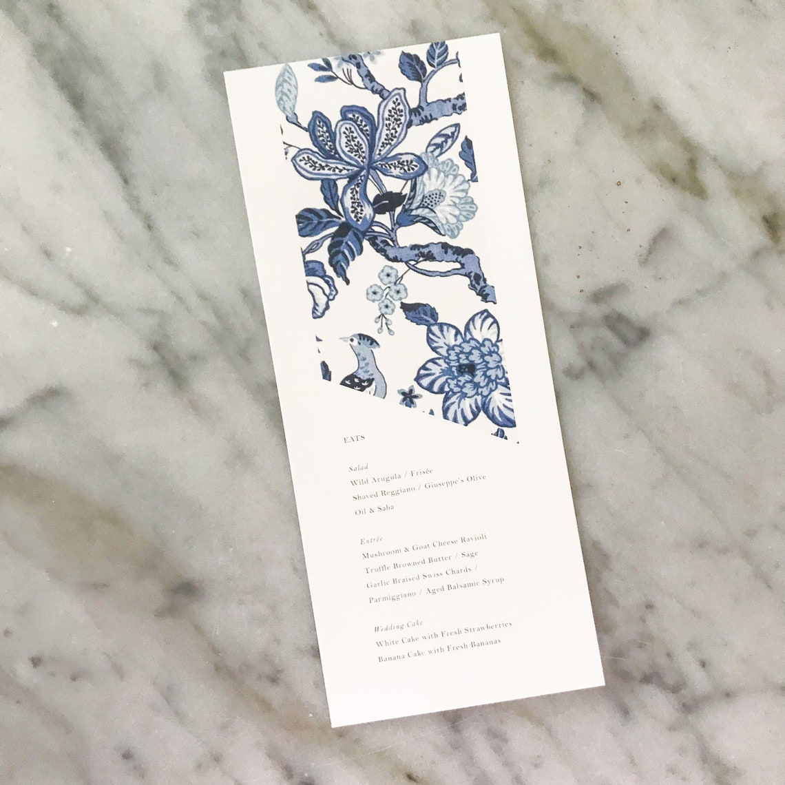 China Pattern Wedding Menu - Etsy