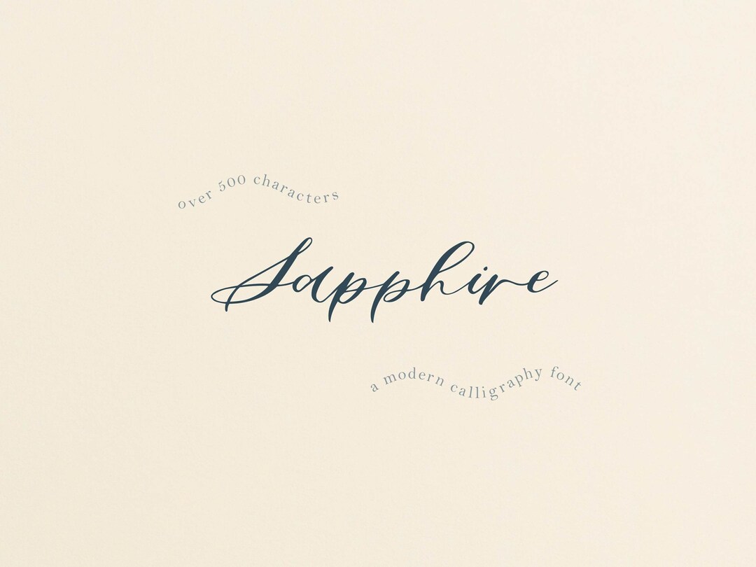Sapphire Script Font: Modern Calligraphy, Wedding Invitation (OTF) - Etsy