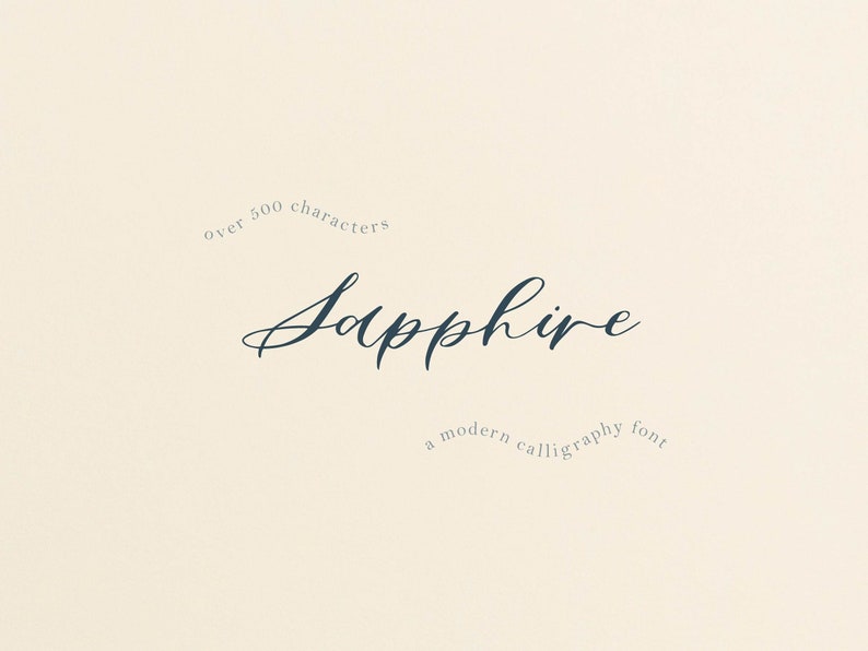 Sapphire Script Font: Modern Calligraphy, Wedding Invitation (OTF) - Etsy