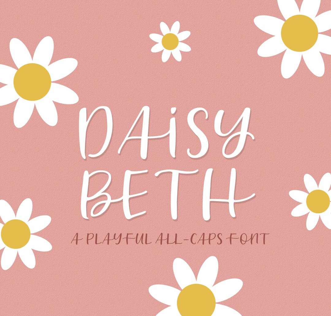 Daisy Beth All Caps Font, Playful Block Font (OTF) - Etsy