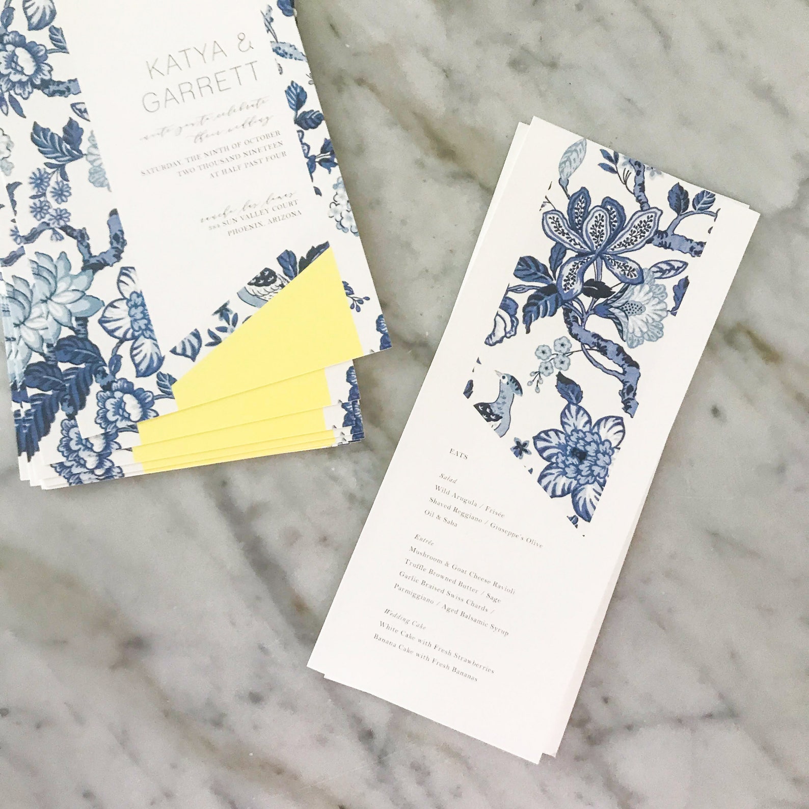 China Pattern Wedding Menu - Etsy