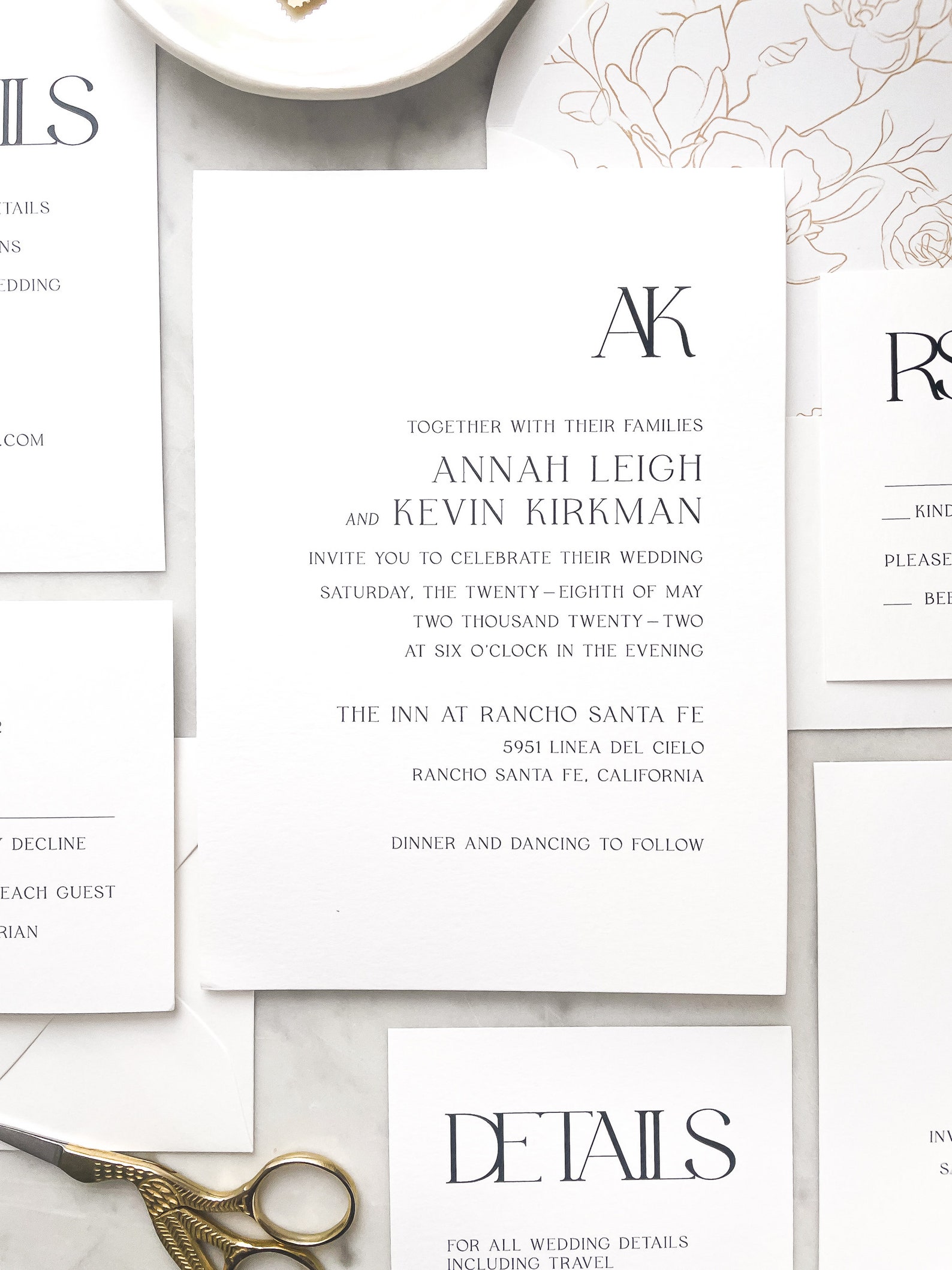 Modern Minimal Monogram Invitation Suite Wedding Invites With ...