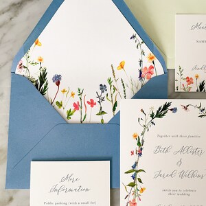 Floral Arch Invitation Set, 6-PC Wedding Invitation With Watercolor ...