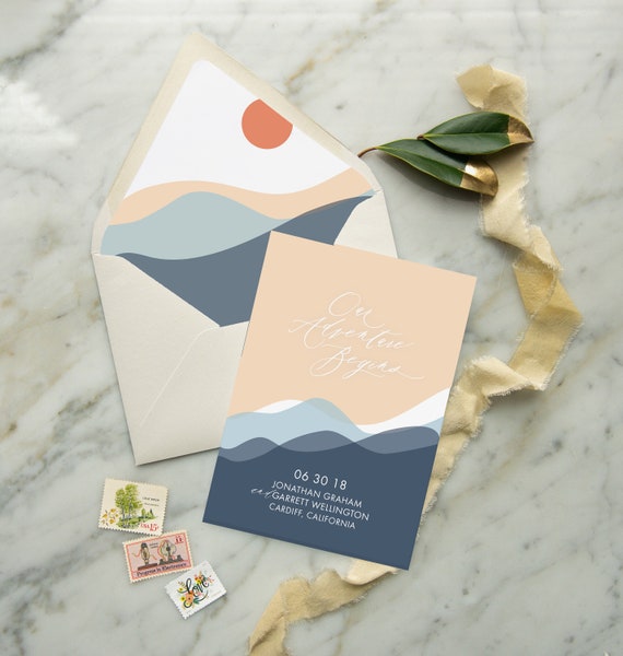 Adventure Awaits Save the Date Card Can Embody a Mountain - Etsy