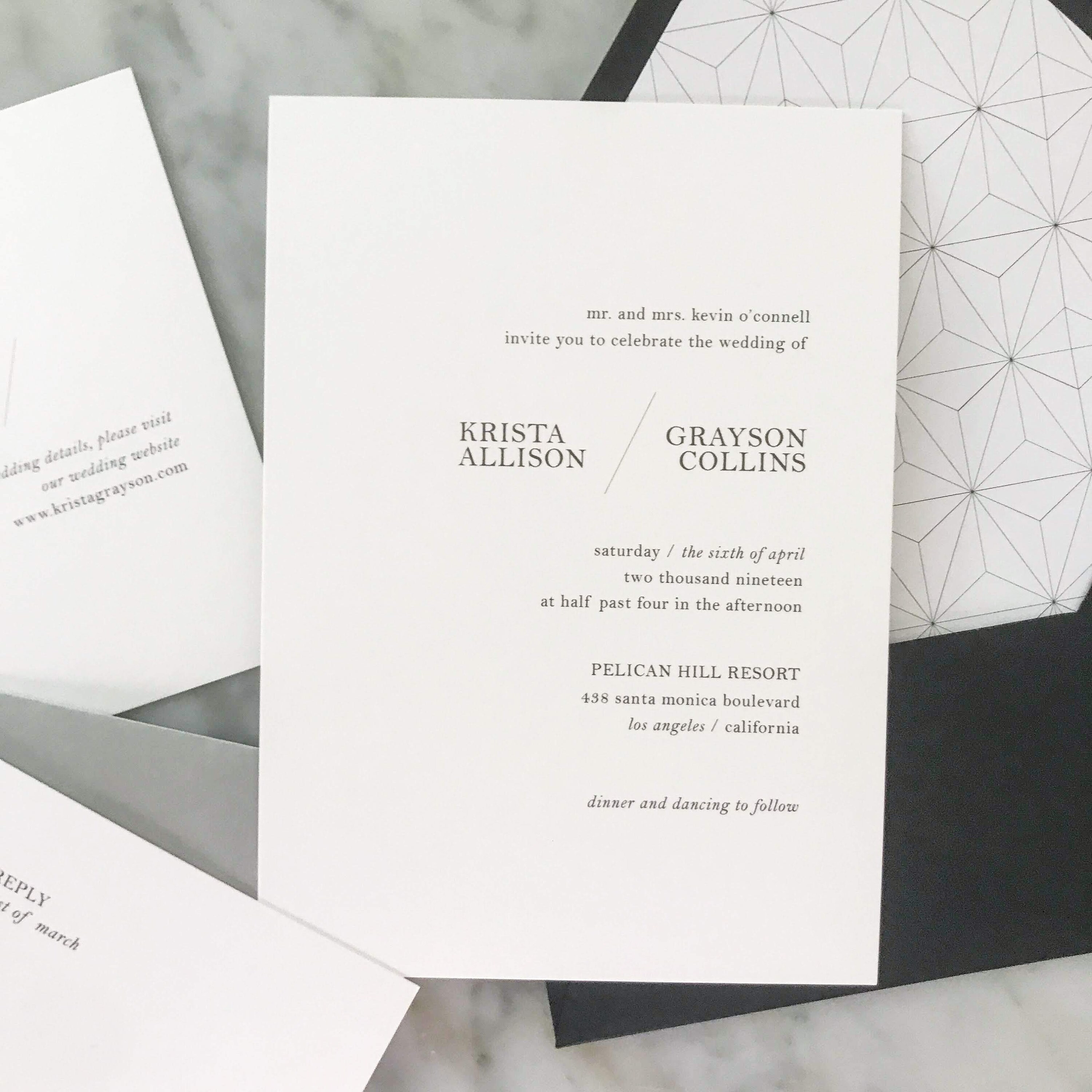Simple Modern Wedding Invitation Suite Modern Invites - Etsy