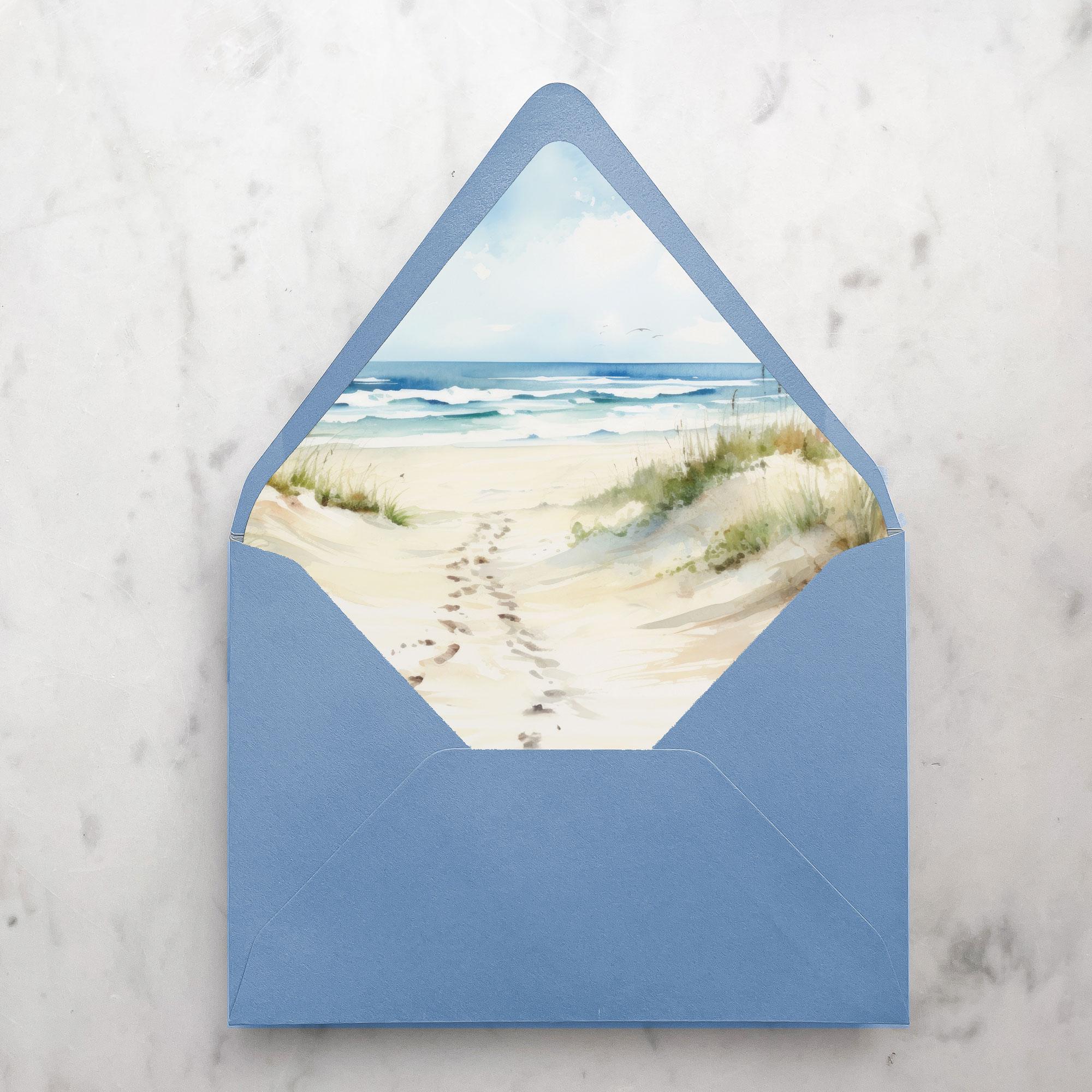 Beach Dunes Envelope Liner - SET OF 25, Printed Envelope Liners for ...