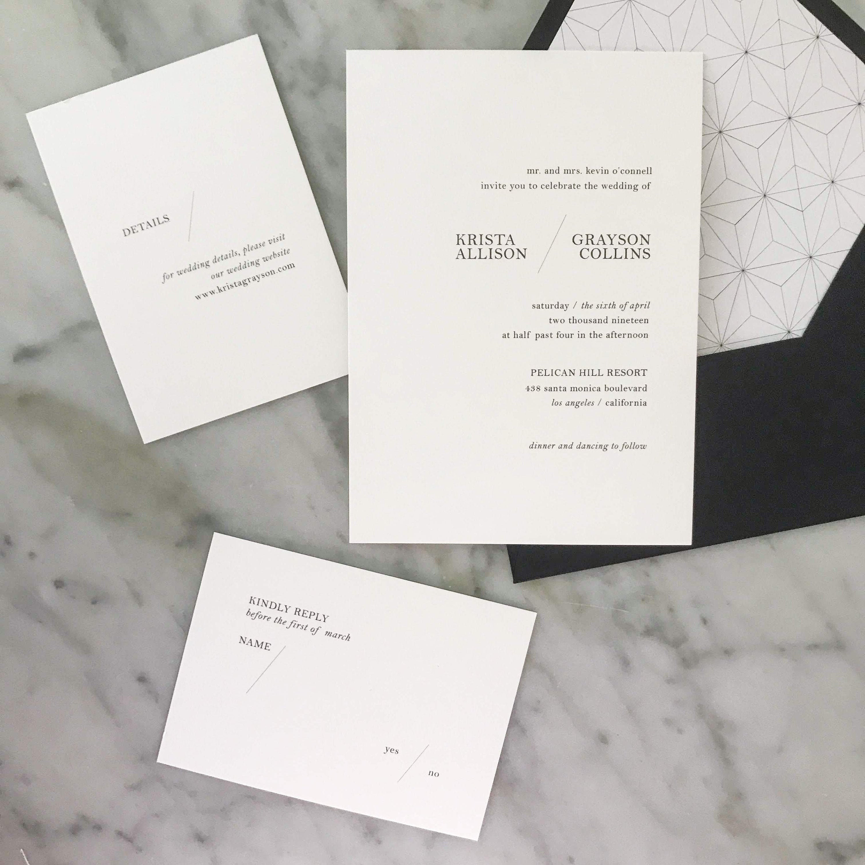 Simple Modern Wedding Invitation Suite Modern Invites - Etsy