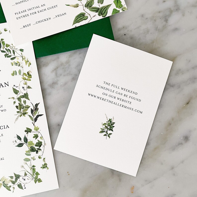 Greenery Wedding Invitation Set Green Wedding Invitations - Etsy