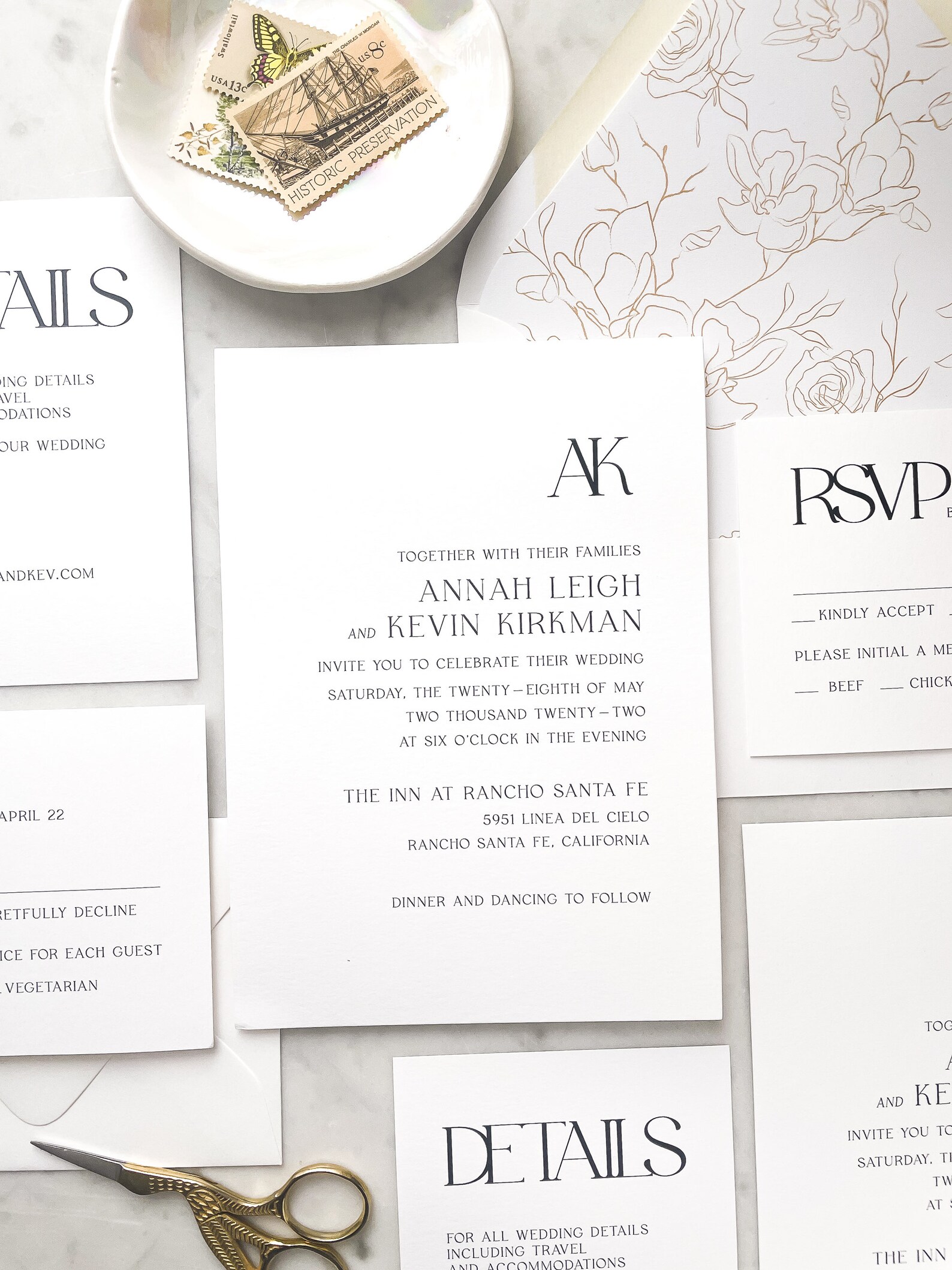 Modern Minimal Monogram Invitation Suite Wedding Invites With ...